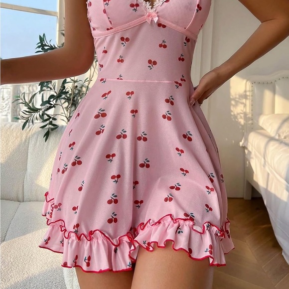 Dresses | Cherry Ruffle Lace Nightgown Dress | Poshmark